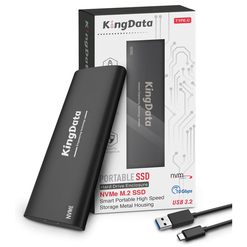 KingData M.2 NVME SSD Enclosure, Tool-Free NVMe Enclosure, 10Gbps M2 ...