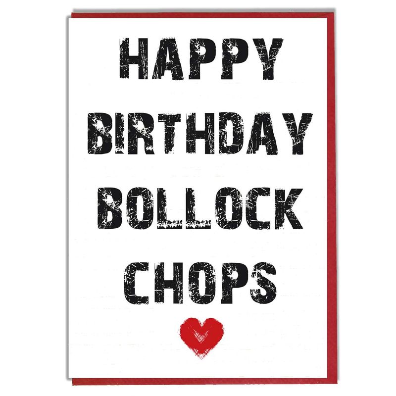 AK Giftshop Rude/Funny Joke Birthday Card - Happy Birthday Bollock ...