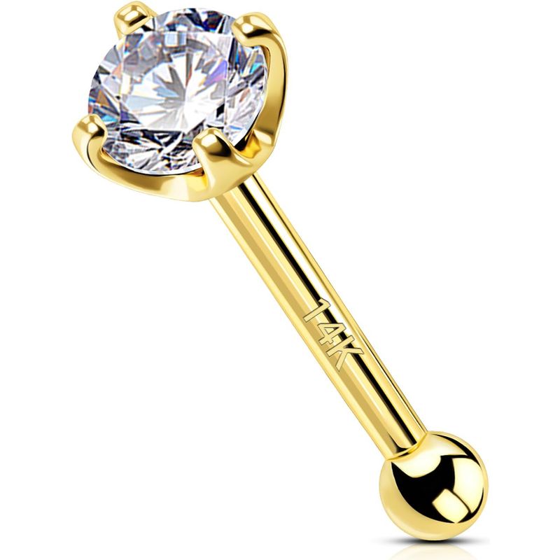 OUFER Body Piercing Nose Rings 20G Nose Piercings 14K Solid Gold L ...