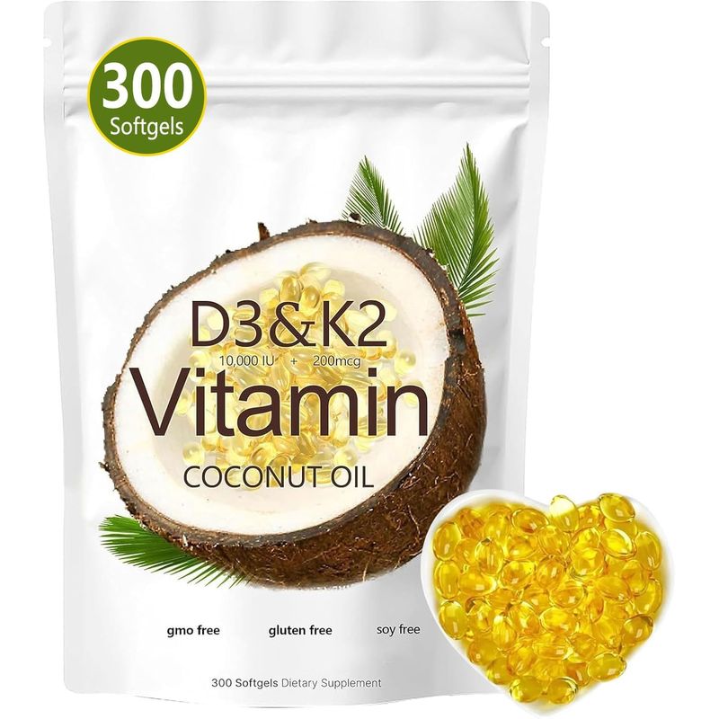 Vitamin D3 K2 Softgel, D3 K2 Vitamin 10000 IU, 10000 IU VIT D3 + 200 ...