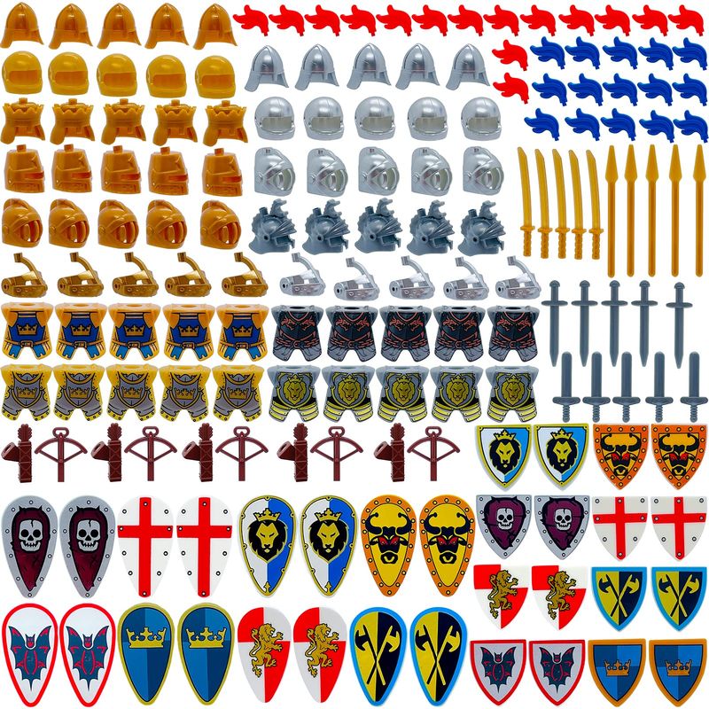 MIUTRUE Medieval Knight Weapons Pack Accessories Set Building Block Toy ...