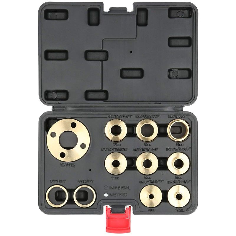 11pcs Solid Brass Router Template Bushing Guides Sets, Bush Guide Lock ...