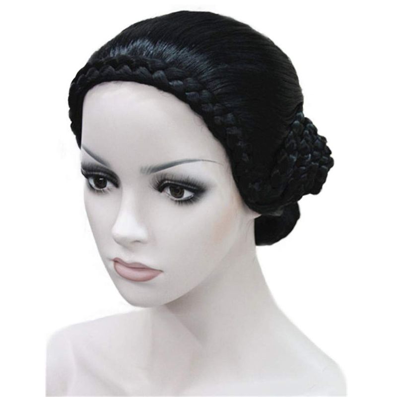 Aimole Braid Updo Bun Wig Black Wigs Synthetic Cosplay Women Hair ...