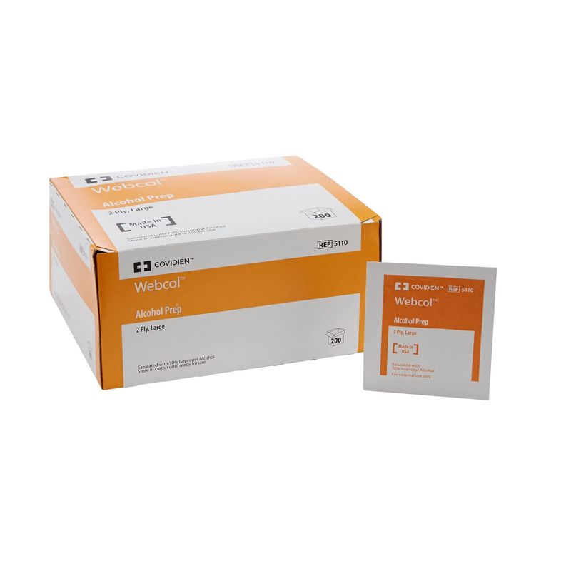 COVIDIEN 5110 Webcol Alcohol Prep, Sterile, Large, 2-ply (Pack of 200 ...