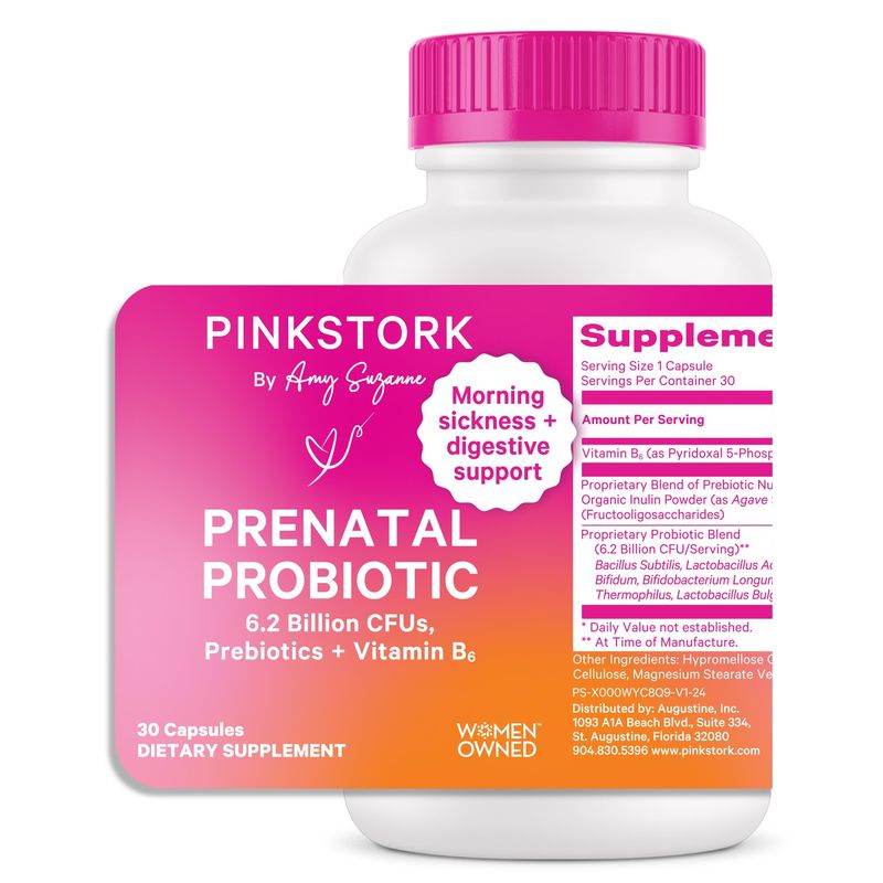 Pink Stork Prenatal Probiotics for Women with Vitamin B6 and Prebiotics ...