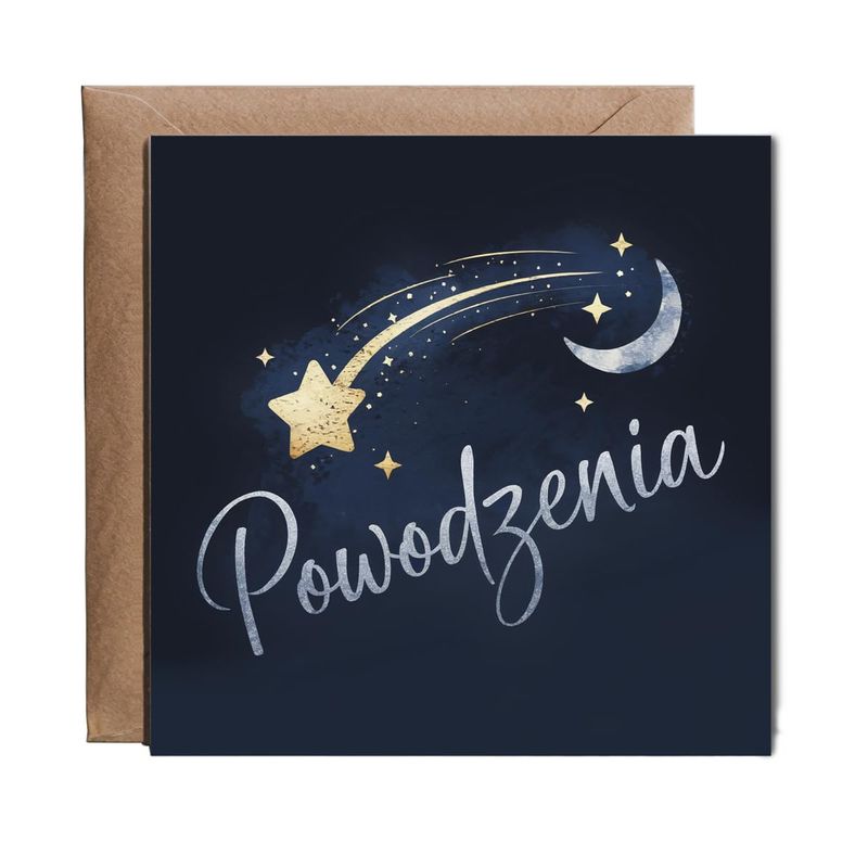 Hippowarehouse Powodzenia good luck shooting star Personalised Card ...