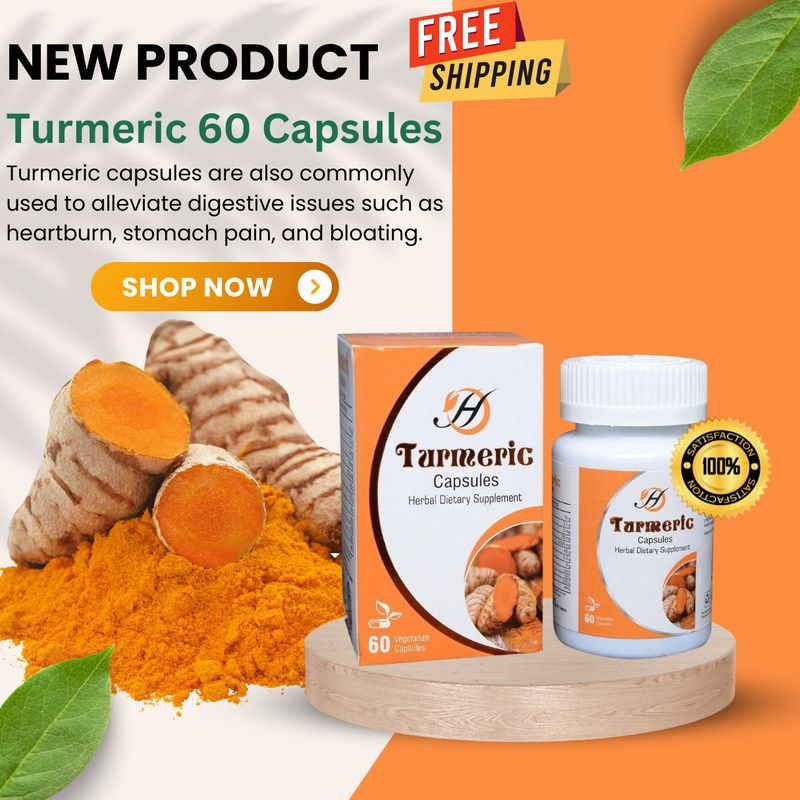 Organic Turmeric Capsules for Natural Healing - 60 Capsules Dietary ...