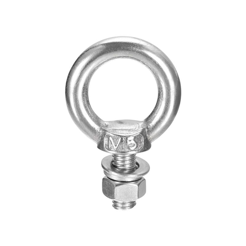 uxcell Lifting Eye Bolt with Nut M5 x 10mm Eye Bolt 1 Set 304 Stainless ...