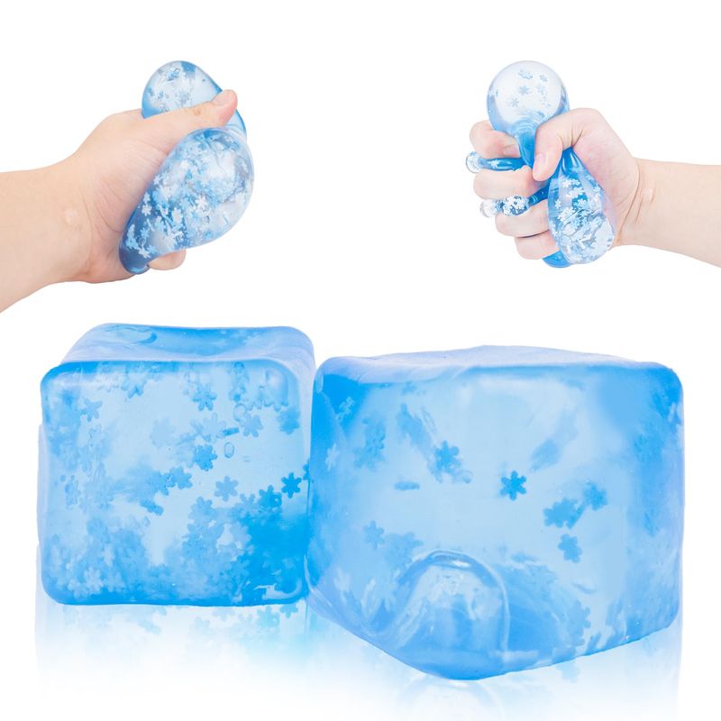 Squishy Ice Cube Stress Balls - 2Pack Sensory Squishy Ice Toy Squishy ...