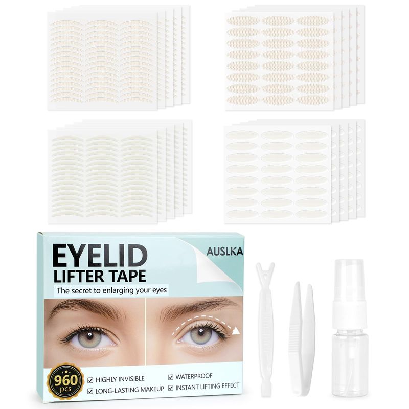 AUSLKA Eyelid Tape Eyelid Lift Strips (960 Pcs) 4 Types, Double Eyelid ...