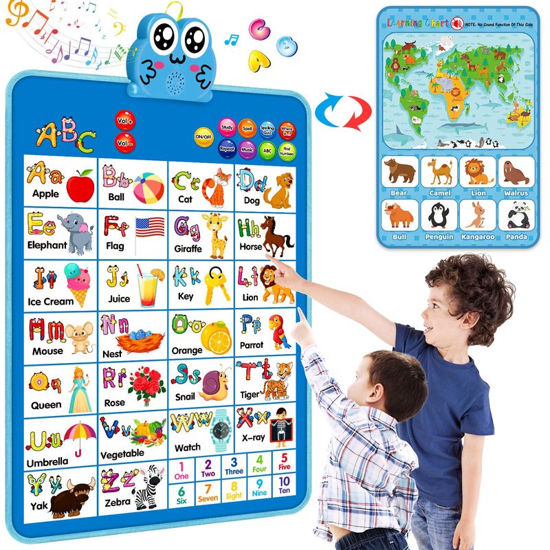 Electronic Interactive Double-Sided Alphabet Wall Chart, Talking ABC ...