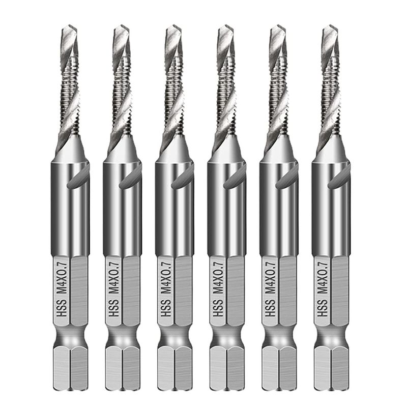 Achisel M4 Drill Tap, Spiral Drill, 6 Piece Drill Bit Set, Drill ...