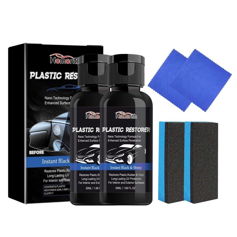 Mxlfdc 2 Pack Back to Black Trim Restorer, Car Plastic Restorer Black ...