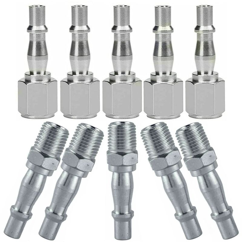 10 Pcs Air Line Connectors - 1/4" BSP Stainless Steel Compressor ...