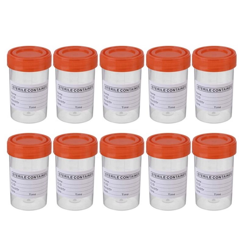 60ml Clear Sterile Specimen Container Pots (10 Pack) Urine containers ...