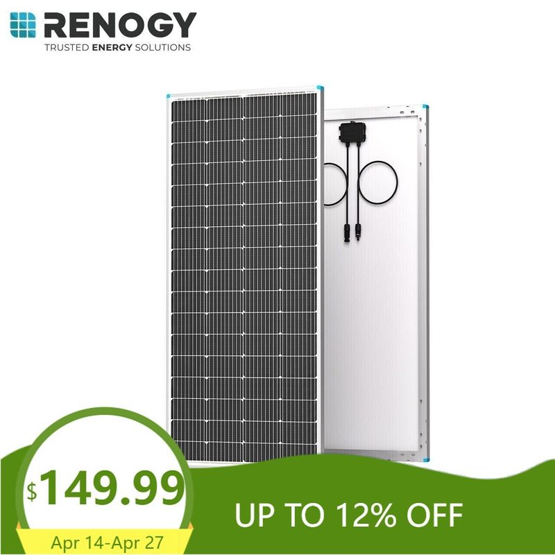 Renogy Solar Panel 200 Watt 12 Volt Monocrystalline PV Off-Grid Power ...