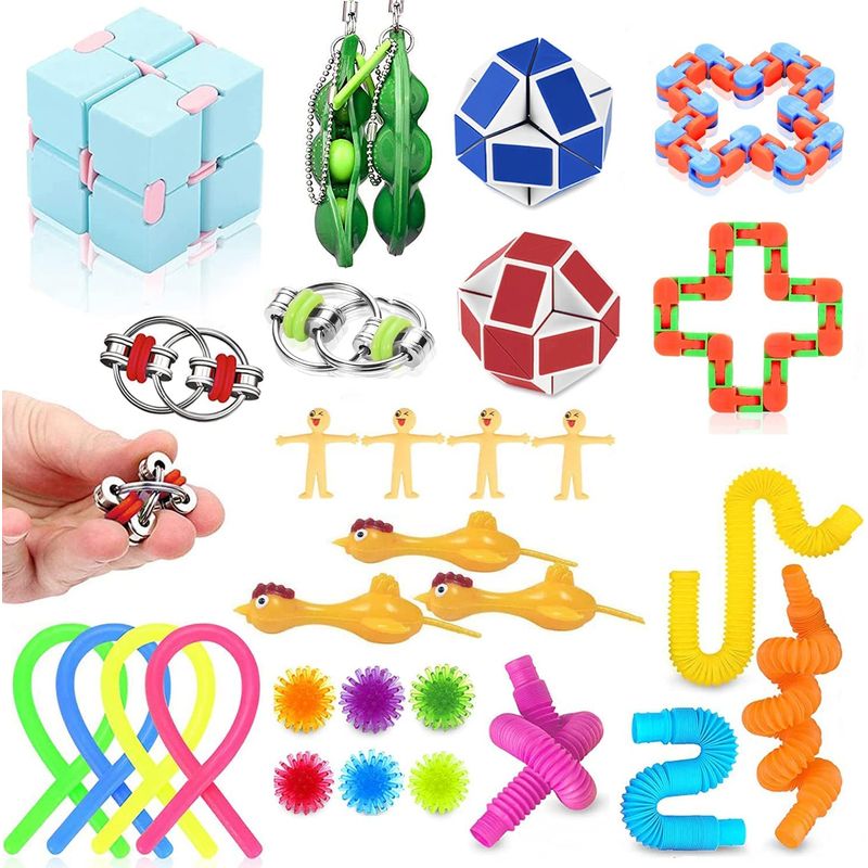 30 Pcs Fidget Toys Pack, Sensory Fidget Toy Set, Stress Anxiety Relief ...