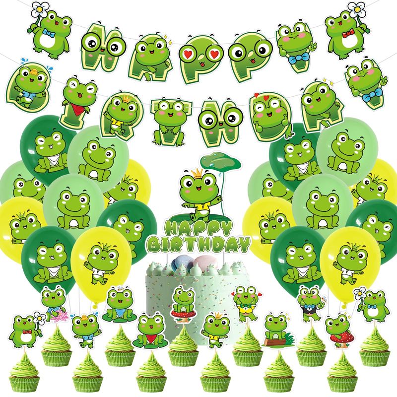 Spring Frog Themed Birthday Party Supplies Safari Birthday Decorations ...