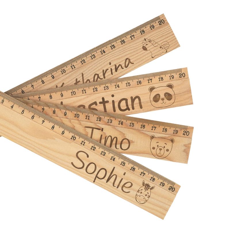 Wooden Ruler Children with Engraving – Mini Ruler Primary School 20 cm ...