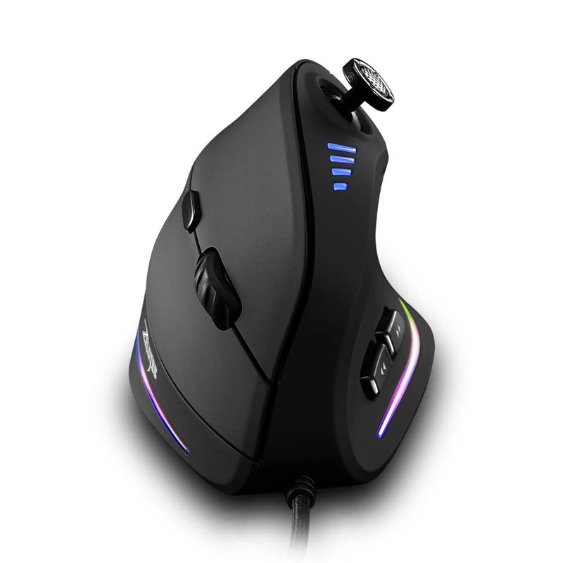 zelotes Vertical Gaming Mouse with Joystick,10000DPI,11 Programmable ...
