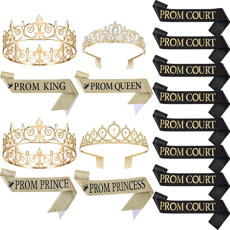 Saintrygo 16 Pcs Prom King Prom Queen 80s Prom Court Sash Prom Prince ...