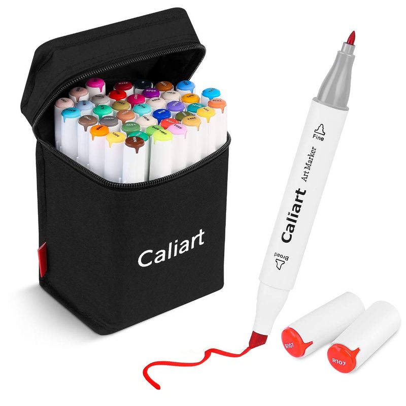 Caliart 41 Colors Dual Tip Art Markers Permanent Alcohol Based Markers ...