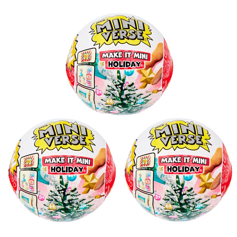 MGA's Miniverse Make It Mini Holiday 3 Pack Series Mini Collectibles ...