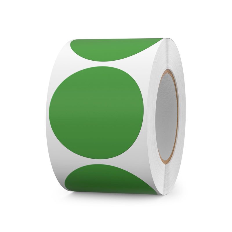 FINDAT 500PCS Green Round Labels 50mm Colour Coding Circle Stickers ...