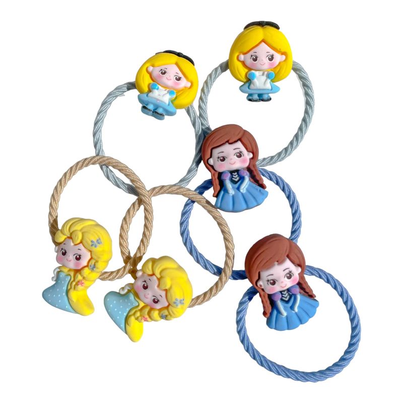 HEY SIS! 6 Princess Hair Ties, Girls Fine Hair Ties, Elastic Ponytail ...