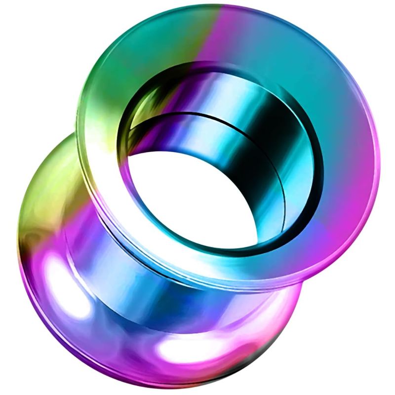 AZARIO LONDON 1 Piece of 3mm Rainbow Anodized 316L Surgical Steel Flesh ...
