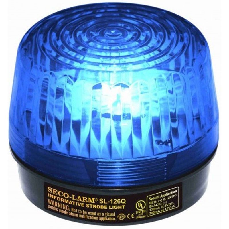 Seco-Larm SL-126Q/B Blue Strobe Light; For 6- to 12-Volt use; For ...