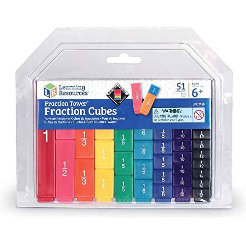 Learning Resources Fraction Tower Cubes - 51 Pieces, Ages 6 Plus Maths ...