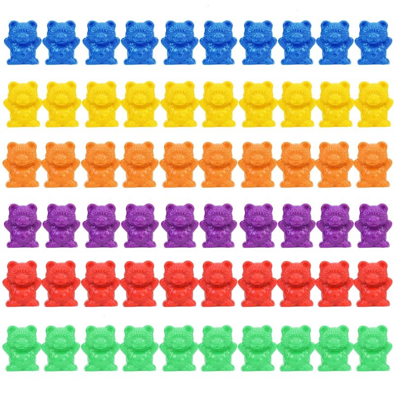 Timoo Colored Counting Bears, 60 PCS Color Sorting Bears (Green ...