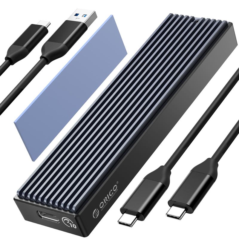 ORICO M.2 NVMe SATA SSD Enclosure Adapter, USB3.2 Gen2 10Gbps NVMe PCI ...