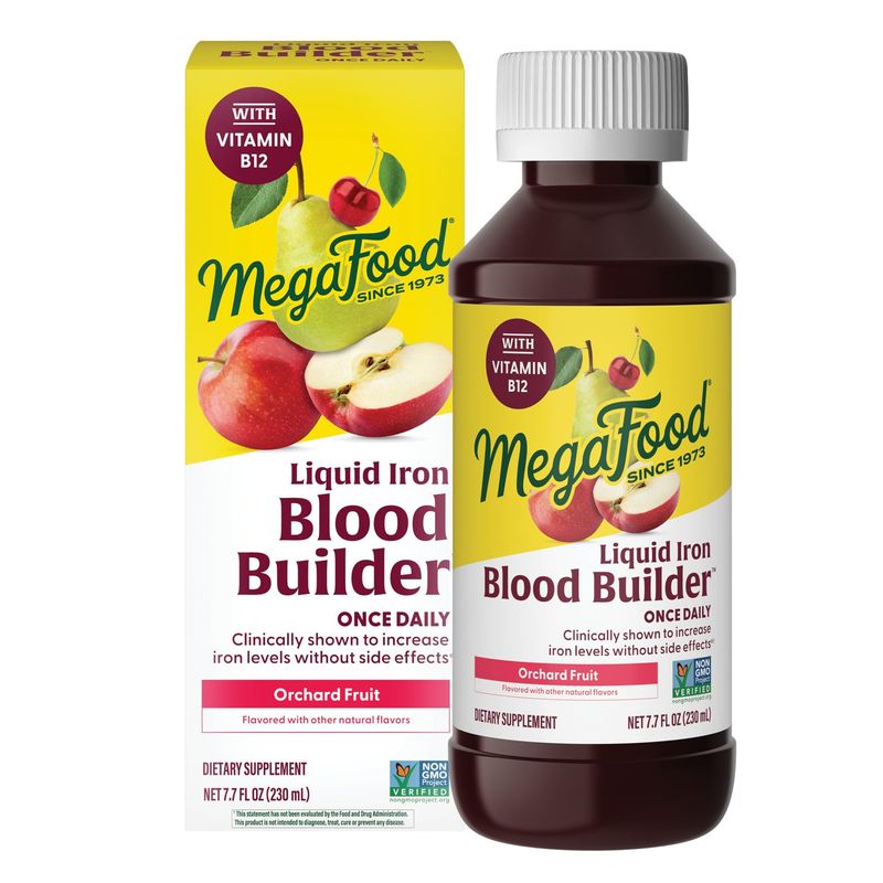 MegaFood Blood Builder Liquid Iron - Iron Supplement - Clinically Shown ...