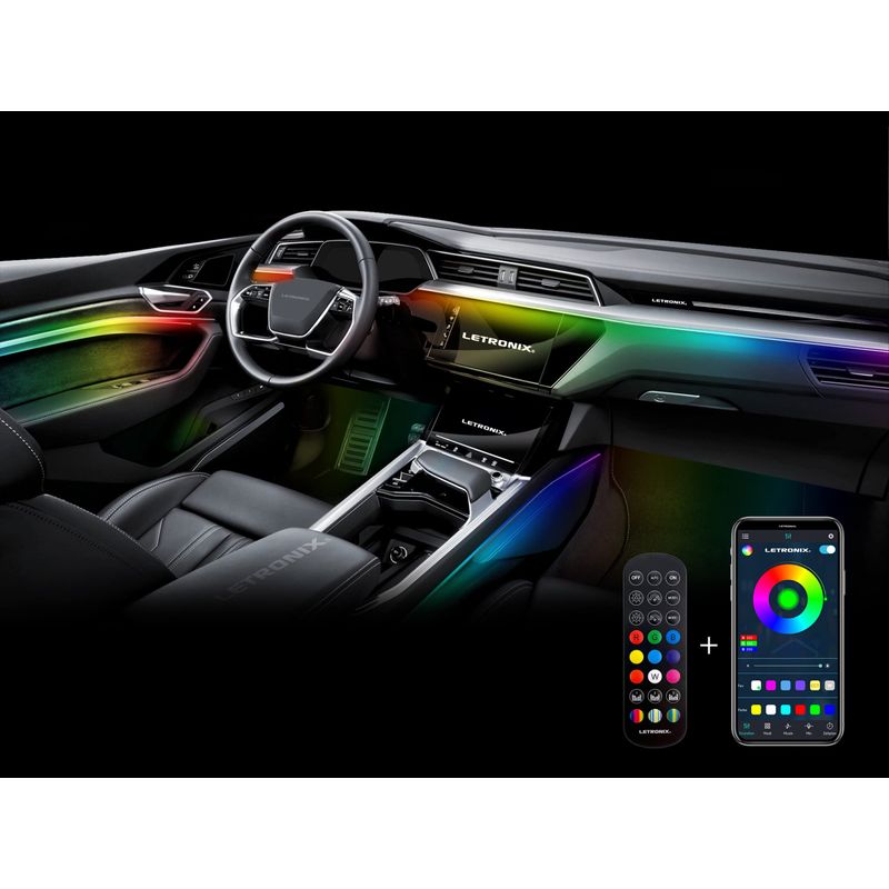 letronix RGBIC RGB Full LED Rainbow Car Ambient Lighting (for Dashboard ...