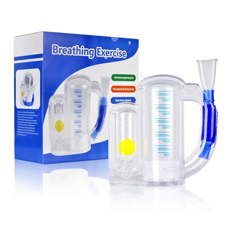 Incentive Spirometer,Adult Lung Trainer,Breathing Trainer - 5000ML ...