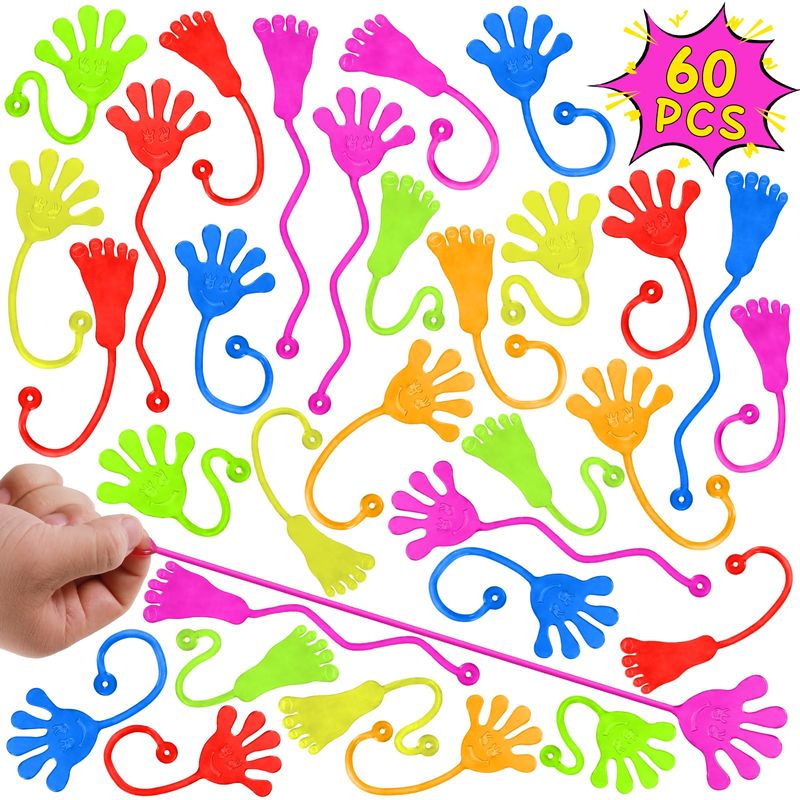 Sticky Hands Bulk 60 PCS Party Favors for Kids 4-8,8-12 Year Stretchy ...