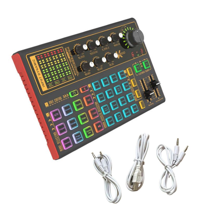 Mini Audio Interface Podcast Mixer Sound Card, Multi Type DJ Mixer ...