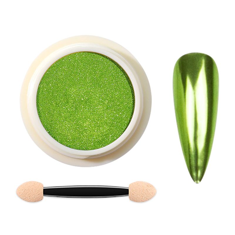 1 Jar Emerald Green Chrome Nail Powder Metallic Magic Mirror Effect ...