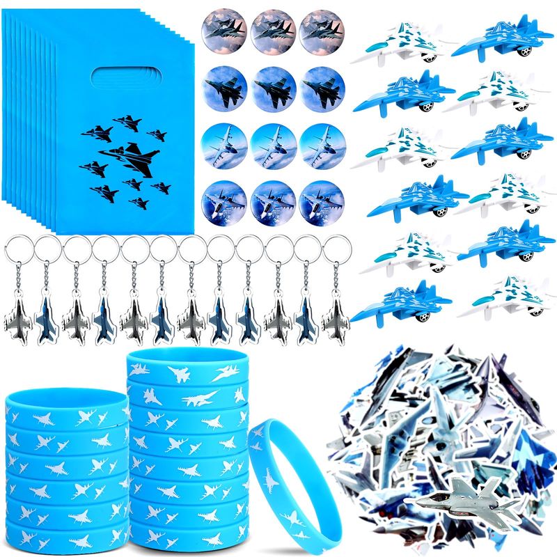 Meooeck 110 Pcs Airplane Party Decorations Fighter Jet Birthday Party ...