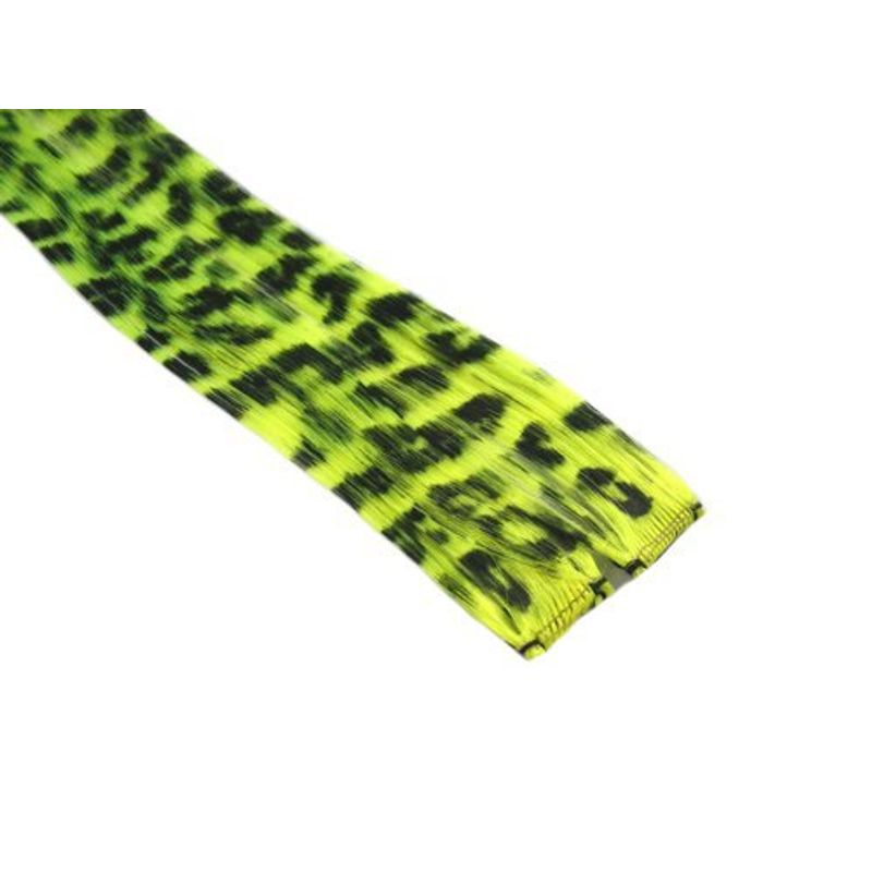 Clip In Hair Extensions 12" Neon Yellow Leopard Emo Punk Goth Scene ...