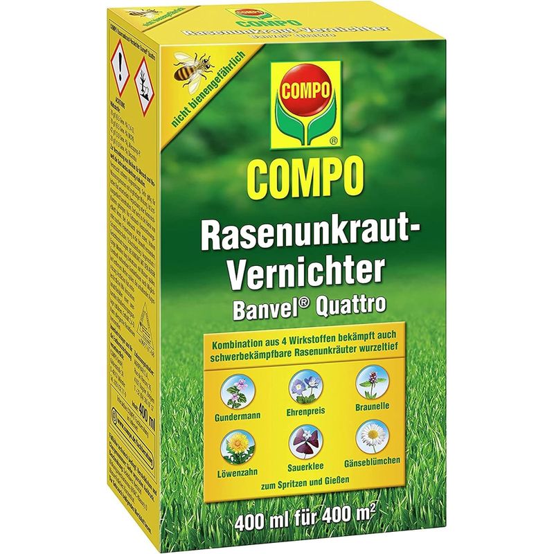 COMPO Rasenunkrautvernichter Banvel Quattro - Unkrautvernichter für den ...