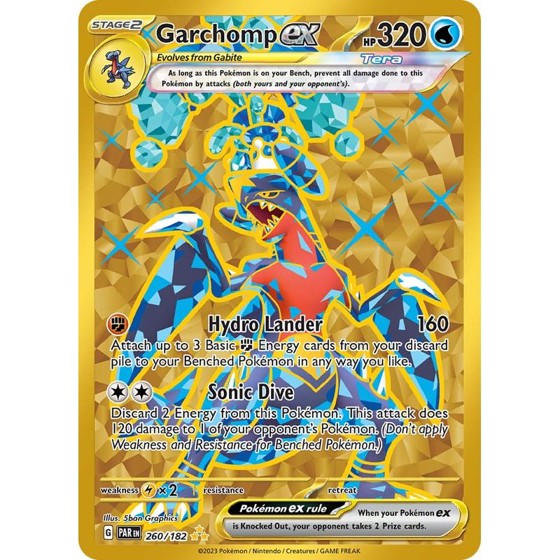 Pokemon -Garchomp ex 260/182 - Paradox Rift - Hyper Rare - Gold Foil ...