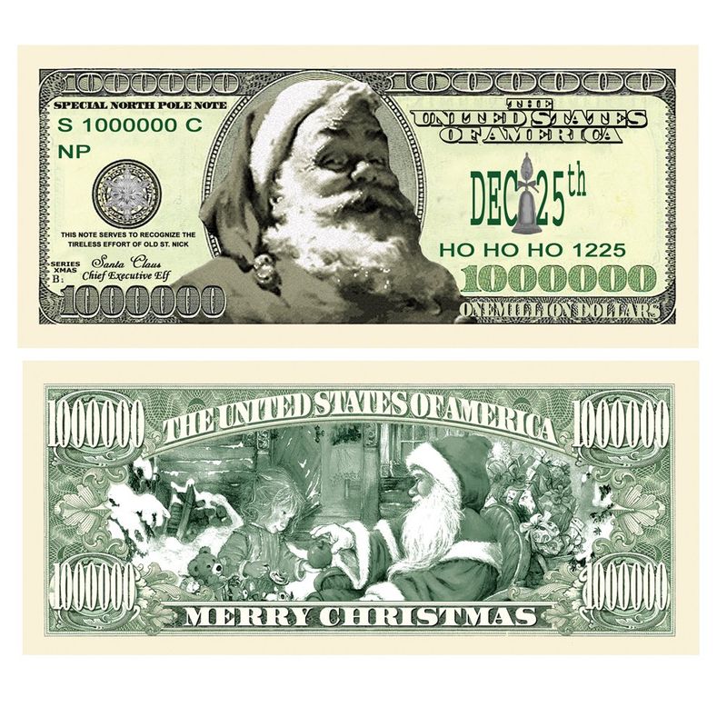 American Art Classics Santa Claus Million Dollar Bill - Limited Edition ...