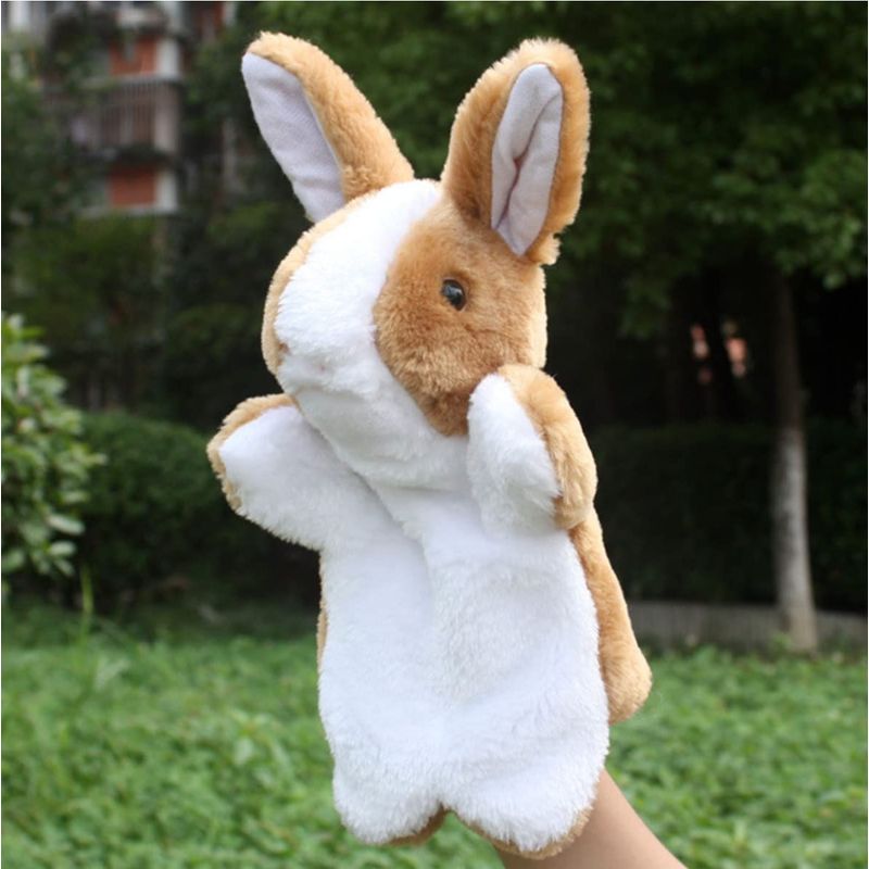 Tomaibaby Bunny Hand Puppet Role Play Puppets Stuffed Rabbit Hand ...