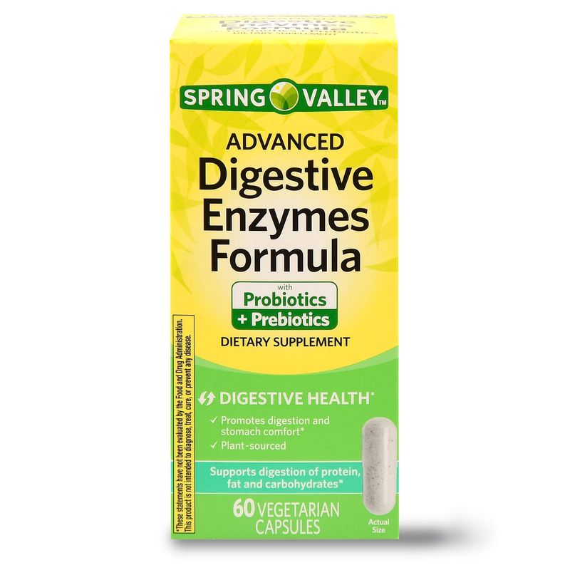 Spring Valley Advanced Digestive Enzymes Probiotic Prebiotics, 60 ...