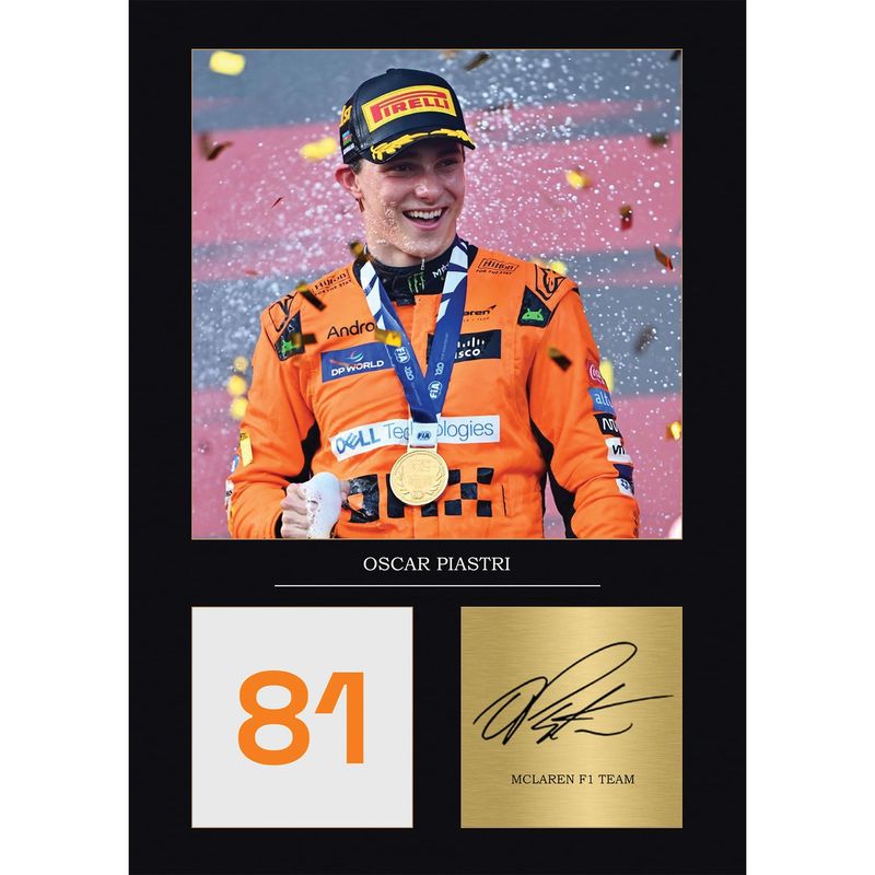 Oscar Piastri Gift Signed A4 Print Display Unframed Formula 1 Gifts ...