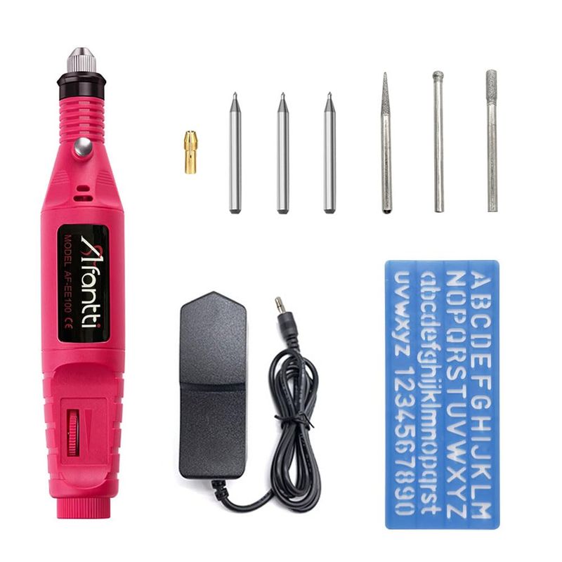 Afantti Corded Electric Engraver Pen DIY Engraving Tool Etching Kit ...