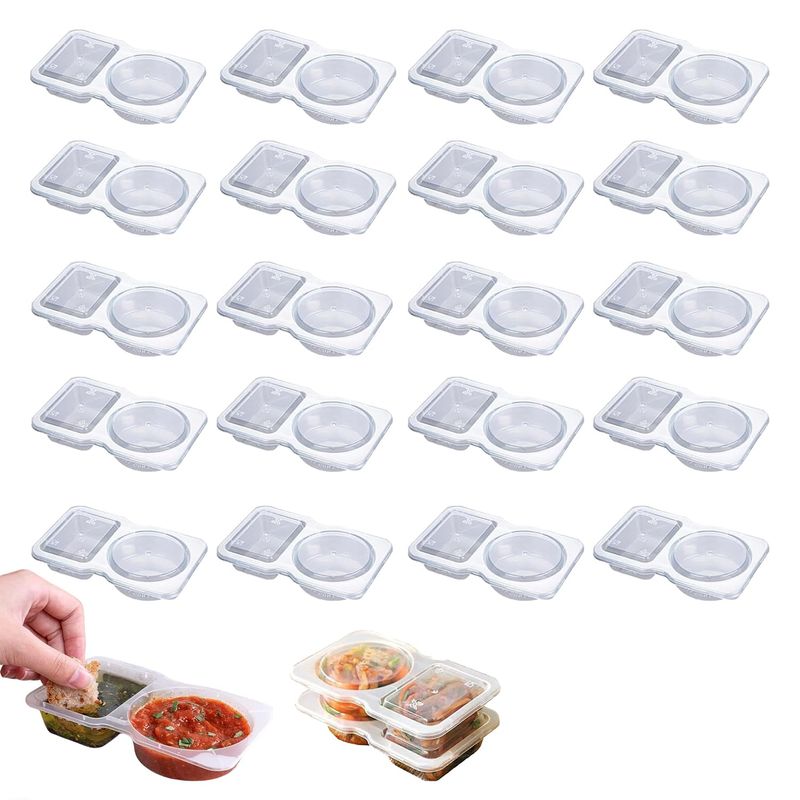 GALER Reusable Snack Containers, Double Compartment Snack Pots with ...
